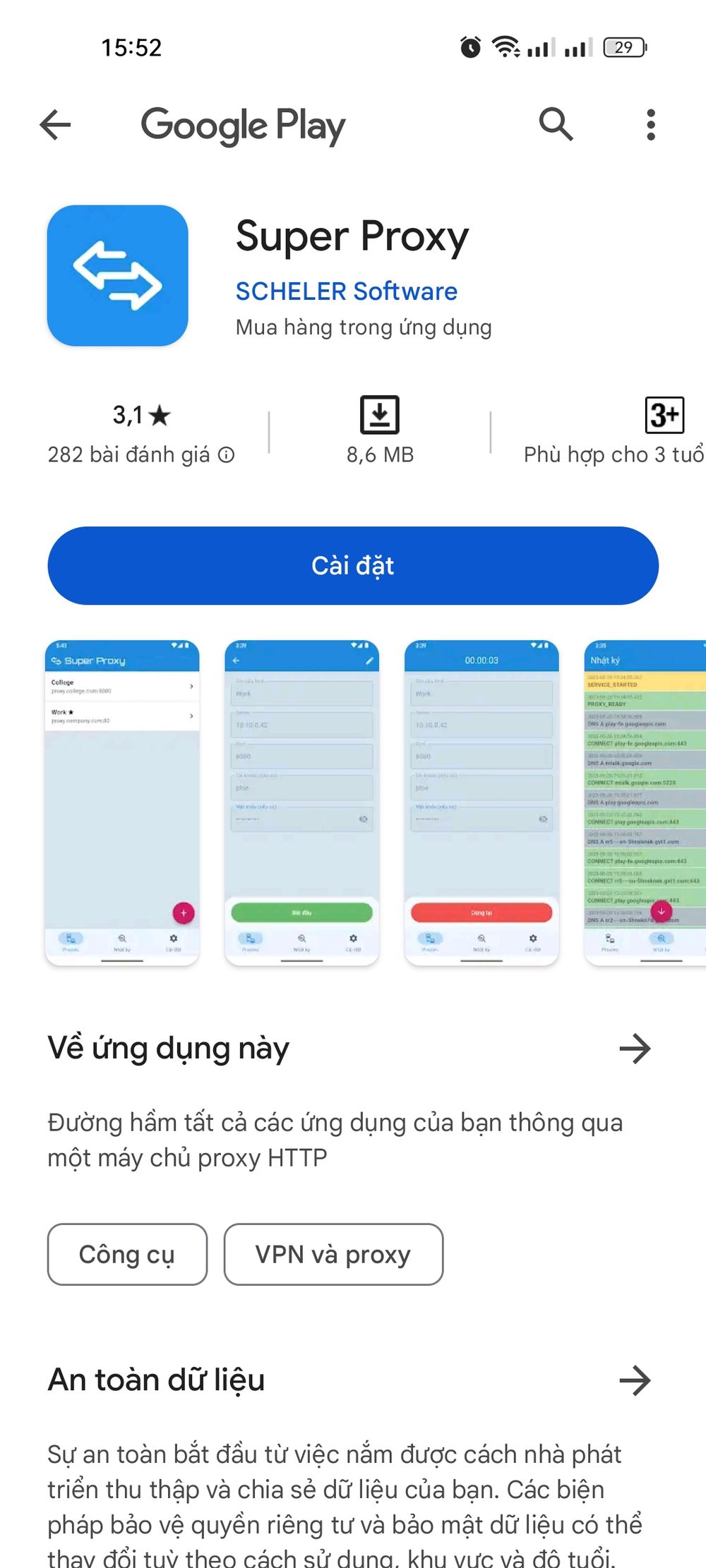 Mách bạn app cài đặt proxy trên điện thoại Android - Super Proxy