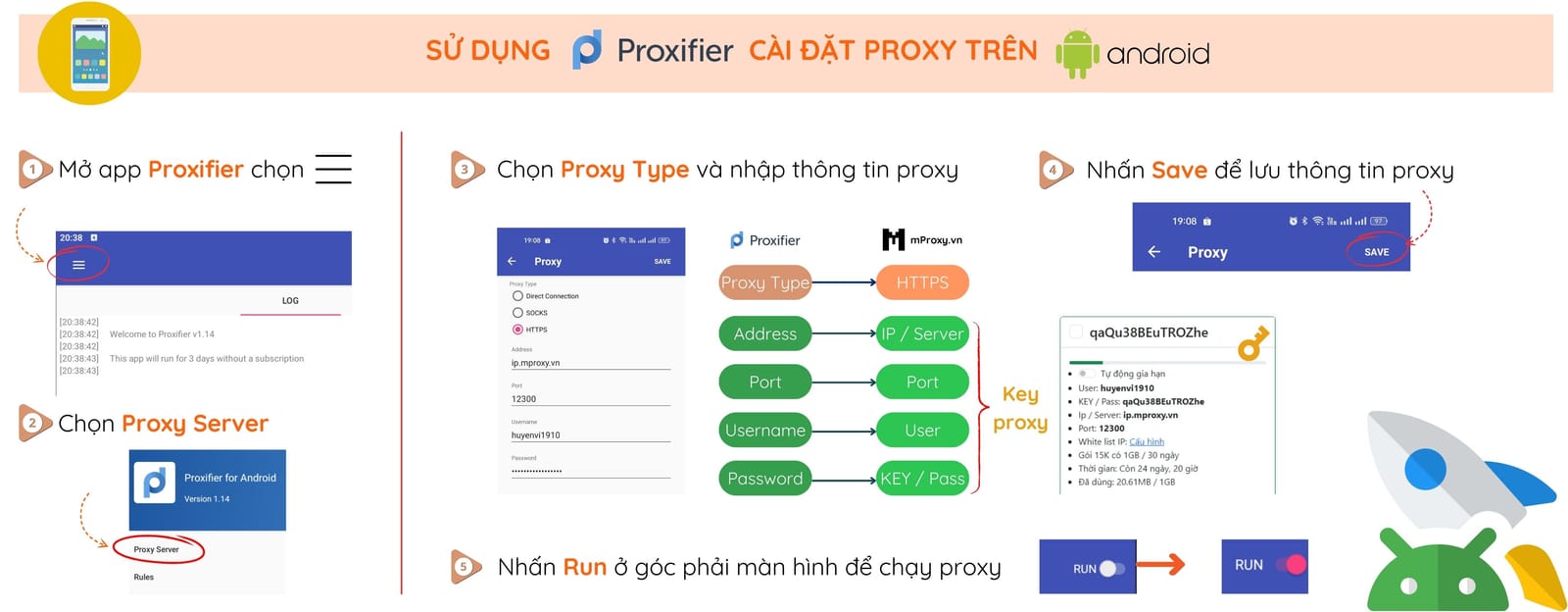 Cách sử dụng Proxifier cài đặt proxy trên điện thoại Android